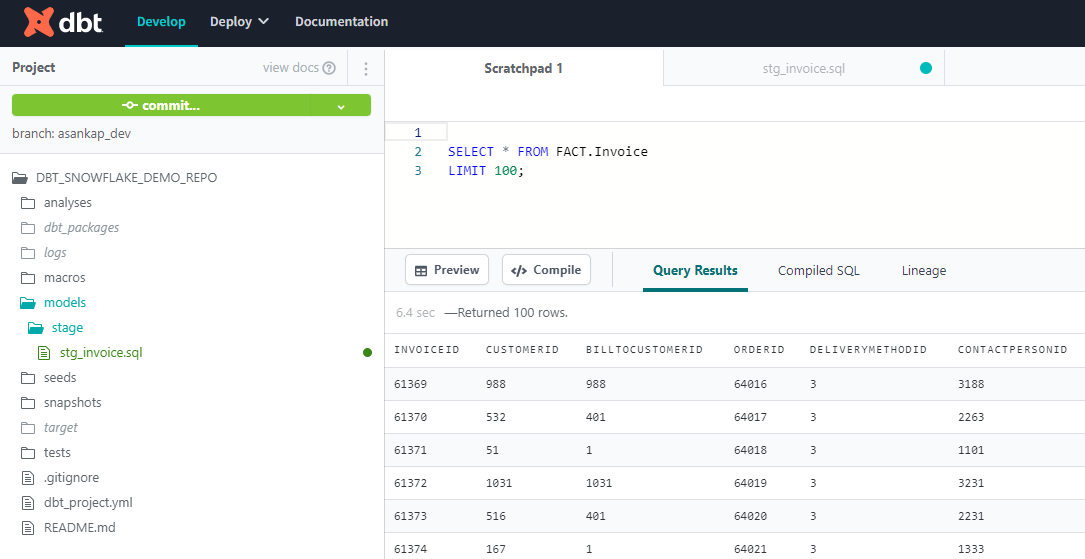 DataOps with Snowflake and DBT Cloud